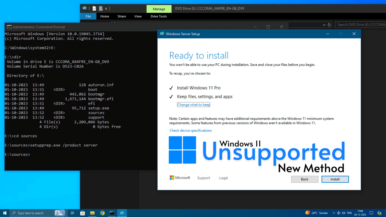 New Easy Method to Install Windows 11 23H2 on Unsupported PC